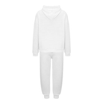 Generic V&ecirc;tements de sport pour femme - Couleur unie - Pull &agrave; col rond - Haut et pantalon - Ensemble de salon 2 pi&egrave;ces pour femme, blanc, XXL