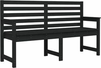 vidaXL Vidaxl - Banc de jardin noir 159,5x48x91,5 cm bois massif de pin