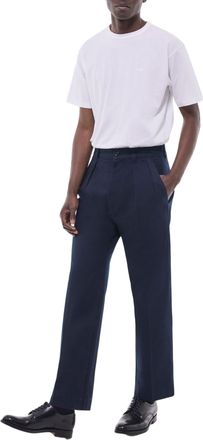 Fursac Chino droit &agrave; pinces en twill de coton - Taille 29 - Homme