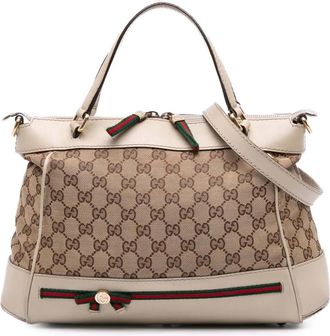 Gucci Hobo Bags - GG Canvas Web Mayfair Satchel - Gr. unisize - in Braun - für Damen