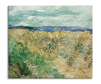 Pixxprint Vincent Van Gogh - Weizenfeld mit Kornblumen Herdabdeckplatte & Spritzschutz aus Echtglas | Für Herd-Kochfelder | 60x52 cm
