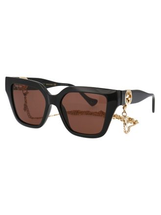 Gucci Womens Sunglasses Gg1023s Black-Black-Brown Injected Black/black/brown