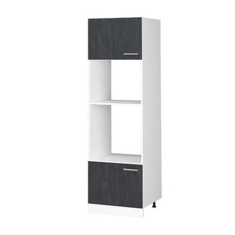 Vicco Armoire Micro-Ondes R-Line, Béton Noir, 60cm sans Plan de Travail