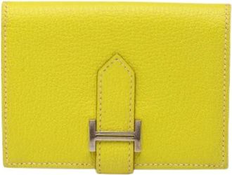 Herm&egrave;s Porte-cartes Bearn Pre-owned - Femme - Pre-owned - Jaune - Taille: ONE Size