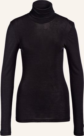 Hanro Rollkragenshirt Woolen Silk Aus Merinowolle Mit Seide schwarz