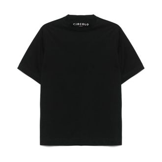 Circolo 1901 Schwarze T-Shirts und Polos mit Tasche - - Tops - Herren - Schwarzk - S