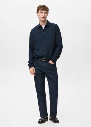 Mango Jean 100 % coton regular-fit cropped bleu - Homme - 38 - MANGO MAN