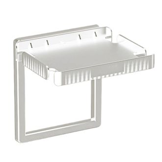 Generico Wandablage: Platzsparendes Wandregal mit Klebemontage, vertikaler Organizer f&uuml;r Bad oder K&uuml;che, dekoratives Steckdosenregal f&uuml;r Elektronik, Halterung