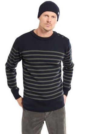 Armor Lux Pull Marin &agrave; Boutons en Ivoire v&eacute;g&eacute;tal PAIMPOL