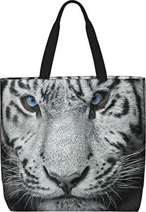 Generic Sac De Courses Tigre Noir Et Blanc Sac Femme Plage R&eacute;utilisable De Grande Capacit&eacute; Sacs En Toile Pour Femmes, Pour &Eacute;cole, Voyage, Burea, Femmes
