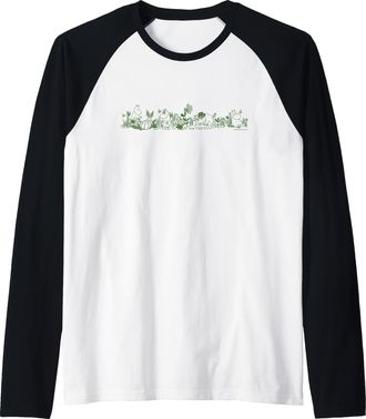 Moomin Moomintroll und Co in der Natur, gr&uuml;ner Druck Raglan