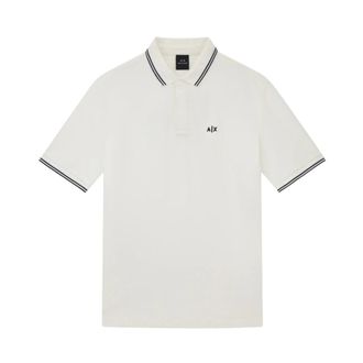 A|X Armani Exchange Stretch Piqu&eacute;-Poloshirt mit Kontrastbesatz - - Tops - Herren - Wei&szlig; - M