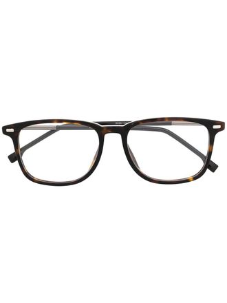 BOSS lunettes de vue &agrave; effet &eacute;caille de tortue - Marron