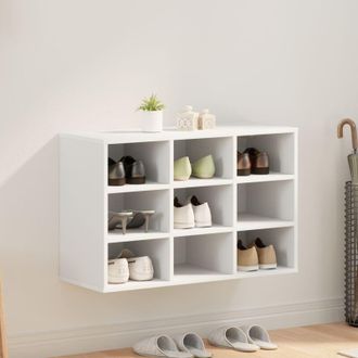 vidaXL Vidaxl - Schuhschrank mit Regal Wei&szlig; 77,5 x 30 x 51 cm Holzwerkstoff