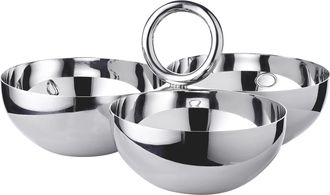 Edzard Snackschale Apura (Ø 22 cm), Edelstahl hochglanzpoliert, Triple Schale