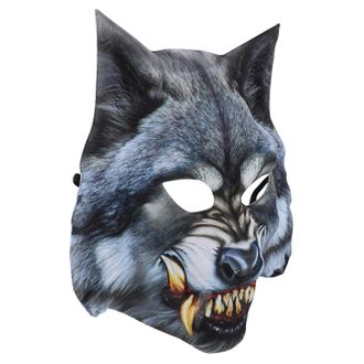 BESPORTBLE Wolf Cosplay Maske Halbgesicht Halloween Party Tiermaske mit Blutzähnen Leichtes Material für Gruselige Kostüm-Events und Cosplay Komfortabel und Atmu