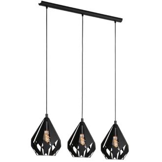Eglo Suspension noire Carlton 5 3 lumi&egrave;res - 43701