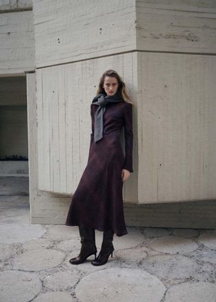 Mango Robe &eacute;vas&eacute;e imprim&eacute; animal bordeaux - Femme - XS - MANGO