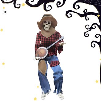 Generico Musik-Dekoration: Halloween-Figuren mit leuchtenden Augen, verstellbaren Gelenken, realistisches Knochendesign | gruselige Animation f&uuml;r Kleingesch&auml;ft