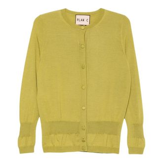Plan C Seidenwoll-Strickjacke - - Knitwear - Damen - Gr&uuml;n - S