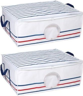 Calicosy Aufbewahrungstasche mit Streifen, groß, 2 Stück