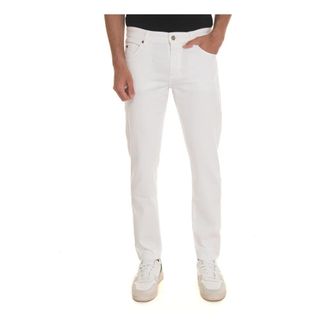 HUGO BOSS 5-Pocket Denim Jeans mit Leder Passante - - Jeans - Herren - Wei&szlig; - W34