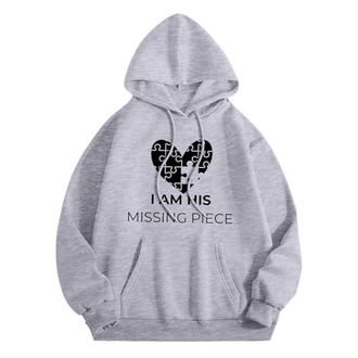 Generic Pull &agrave; capuche imprim&eacute; pour homme et femme avec le m&ecirc;me couple., gris clair, XXL