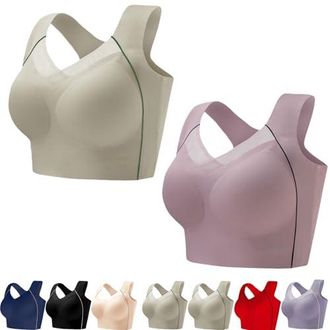 Generic Soutien-gorge correcteur de levage et de mise en forme, soutien-gorge push-up pour femme, soutien-gorge de fitness sans armatures pour femme &acirc;g&eacute;e, 2 p