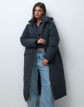 Asos doudoune longue &agrave; capuche noire