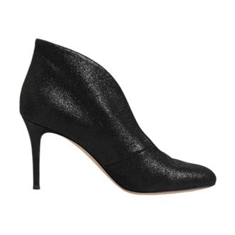 Gianvito Rossi Schwarze Metallic-Leder-Stiletto-Pumps - - Shoes - Damen - Schwarzk - 39 EU