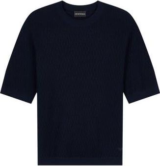 Emporio Armani Pull &agrave; manches courtes &agrave; chevrons en maille de coton