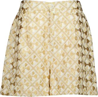 Greek Archaic Kori Femme, Shorts, Multicolore, Taille: 40 FR Geo Embroidered Shorts