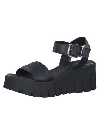 Tamaris Damen 1-1-28712-20 Sandale, Black Leather, 40 EU