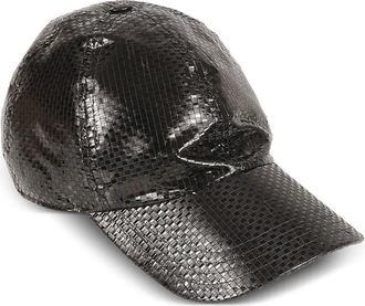 Alexander McQueen casquette &agrave; design tress&eacute; - Noir