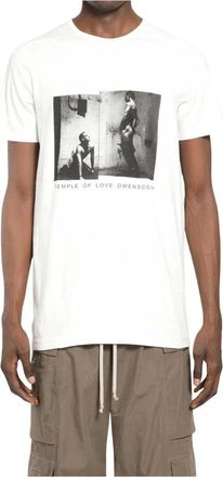 Rick Owens Homme, Tops, Blanc, Taille: M Level T-Shirt