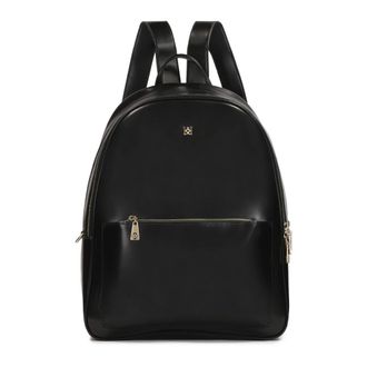 Kazar Femme, Sacs, Noir, Taille: ONE Size Sac &agrave; dos en cuir noir avec poche frontale