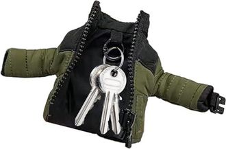 Generico Petit porte-cl&eacute;s de veste : pendentif de manteau en duvet miniature, accessoire innovant avec d&eacute;tail de fermeture &eacute;clair, porte-cl&eacute;s, d&eacute;coration amusa