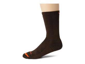Merrell Unisex-Erwachsene Mens Womens Premium Wool Work Crew Socks-Arch Support and Breathable Mesh Hochwertige Merinowolle, Braun, Medium-Large