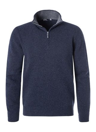 Gran Sasso Herren Pullover blau unifarben