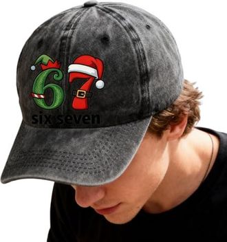 Generico Casquette de baseball du P&egrave;re No&euml;l r&eacute;glable d&eacute;contract&eacute;e avec imprim&eacute; chiffres pour homme, pour golf, cyclisme, plage, soleil, papa, maman