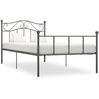 vidaXL Bettgestell Grau Metall 100 &times; 200 cm Vidaxl