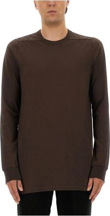 Rick Owens Homme, Tops, Brun, Taille: L Level LS T-Shirt