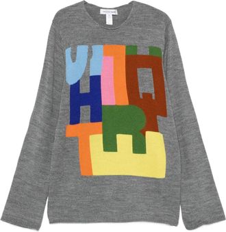 Comme Des Garçons pull en maille intarsia - Gris