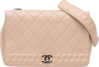Chanel Sac bandouli&egrave;re matelass&eacute; doccasion - Femme - Pre-owned - Beige - Taille: ONE Size