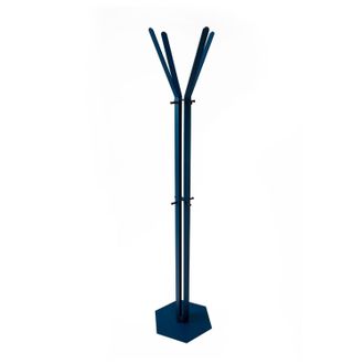 Gorillz Design Stack Four Garderobenst&auml;nder stehend blau (175 x 40 cm) I eleganter Kleiderst&auml;nder aus robustem Stahl mit 12 Garderobenhaken I Platzsparende Garderobe