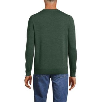 Lands End Merino-Pullover mit V-Ausschnitt, Herren, Gr&ouml;&szlig;e:44-46 regular, Gr&uuml;n, Wolle, by Lands End