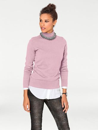 Heine Rollkragenpullover HEINE Rollkragen-Pullover, Damen, Gr. 34, rosa (ros&eacute;), 100% Baumwolle, unifarben, Pullover Rollkragenpullover, Topseller