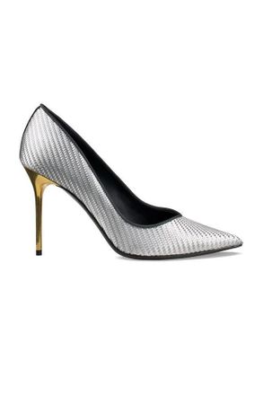 Balmain Hohe Schuhe - Metallic Silver Pumps With Pointed Toe - Gr. 36,5 (EU) - in Rot - f&uuml;r Damen