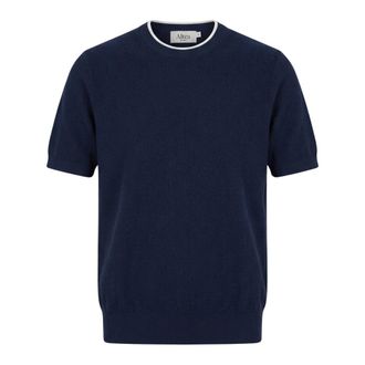 Altea Homme, Pulls, Bleu, Taille: XL Maglia Micropunto Diagonale