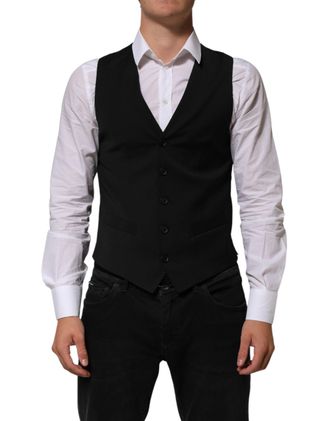 Dolce & Gabbana Button-Front Formal Vest - Black